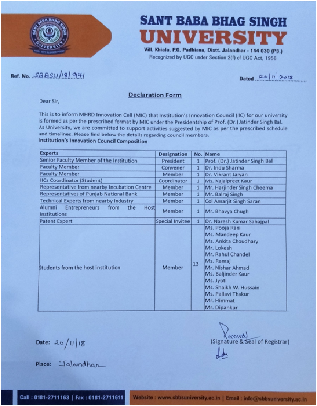Institutional Innovation Cell (IIC)
