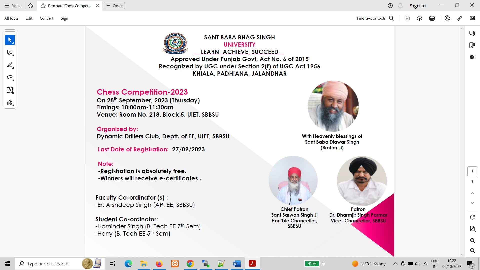 Events at Sant Baba Bhag Singh University