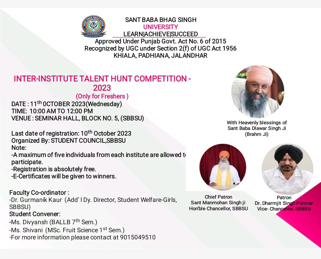Events at Sant Baba Bhag Singh University